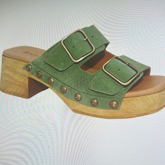 Eric Michael | Shoes | Padded Wooden Clogs With Vintage Buttons And ...